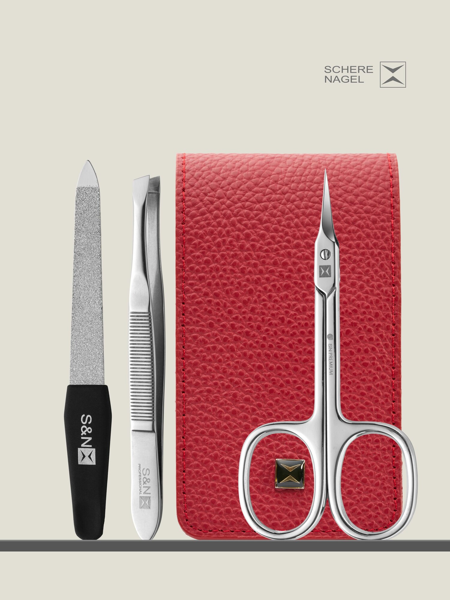 Schere Nagel Набор для маникюра SN Professional 8004, 3 предмета в мягком чехле