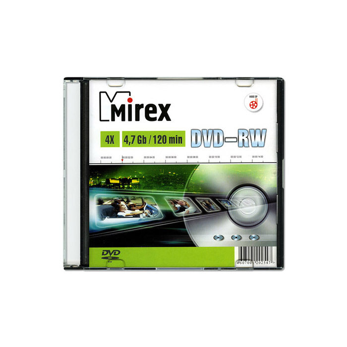 Mirex Диск для записи DVD-RW, 4,7 ГБ, 1 шт