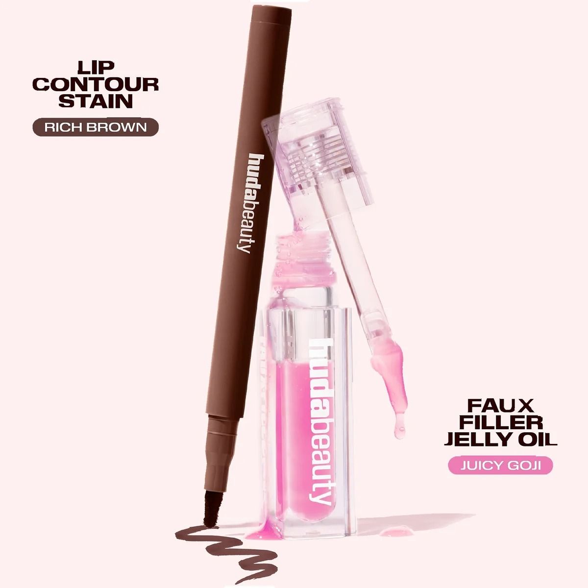 HUDA BEAUTY Набор из двух помад Kiss Me Lip Duo, Rich Brown
