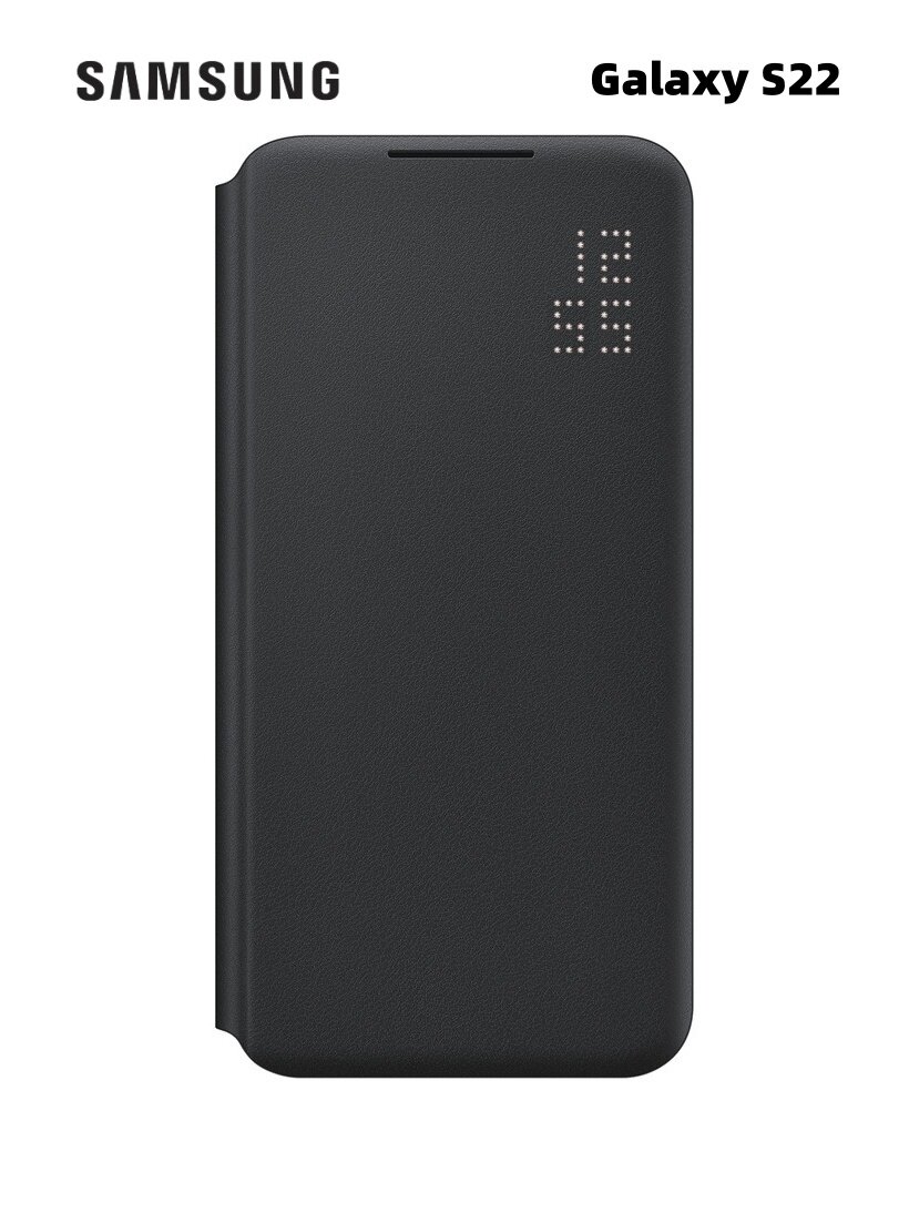 Оригинальный чехол Samsung Smart LED View Cover для Galaxy S22, чёрный, артикул EF-NS901PBEGCN