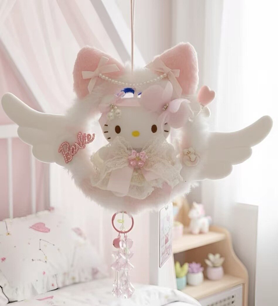 Брелок на рюкзак Hello Kitty Milk Angel 15 см плюшевая подвеска Sanrio Kawaii игрушка подарок с подарочным пакетом