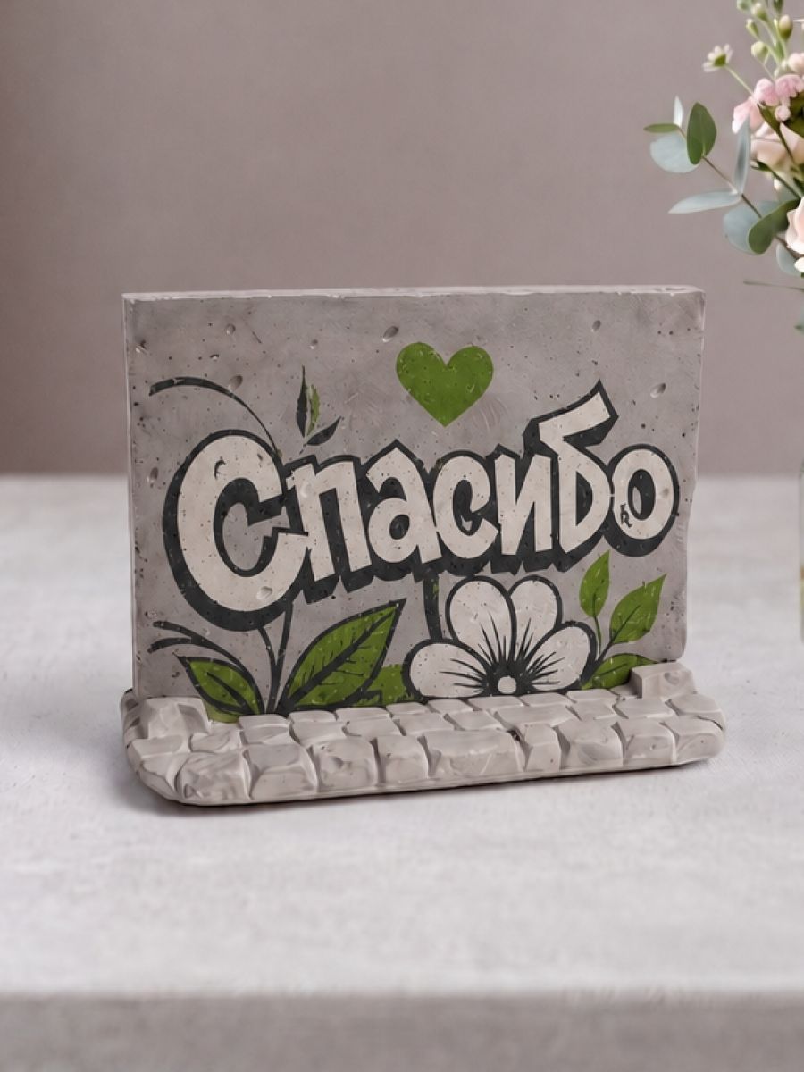 Табличка "Спасибо", с подсветкой, декор прикассовой зоны