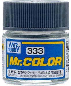 C333 краска художественная т. м. MR.HOBBY 10мл EXTRA DARK SEAGRAY BS381C/640