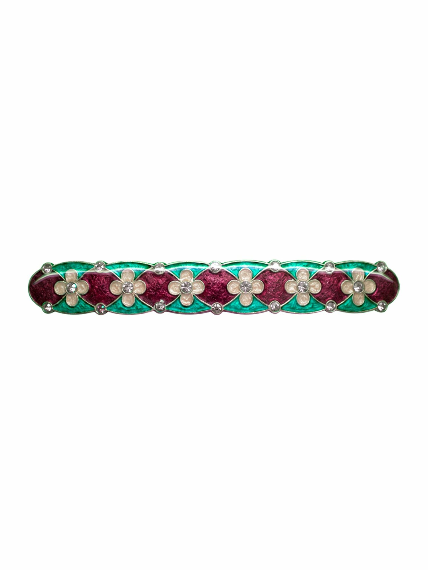 Clara Bijoux Заколка-автомат для волос 8.7 см прямоугольная малая Grace, латунь, ручная роспись эмалью, Испания