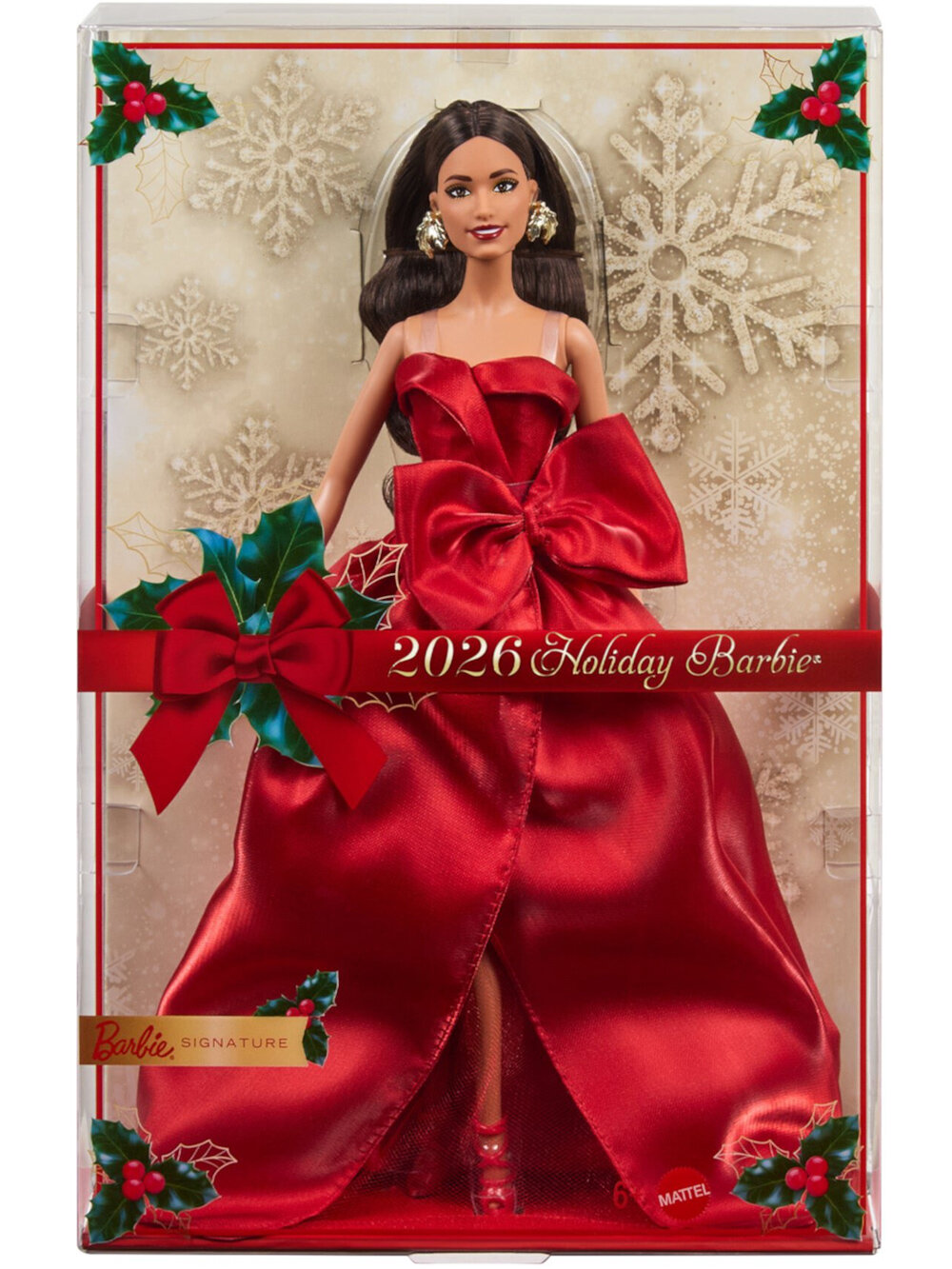 Barbie Signature Кукла Праздничная Барби 2026 с темно-русыми волосами JJX72
