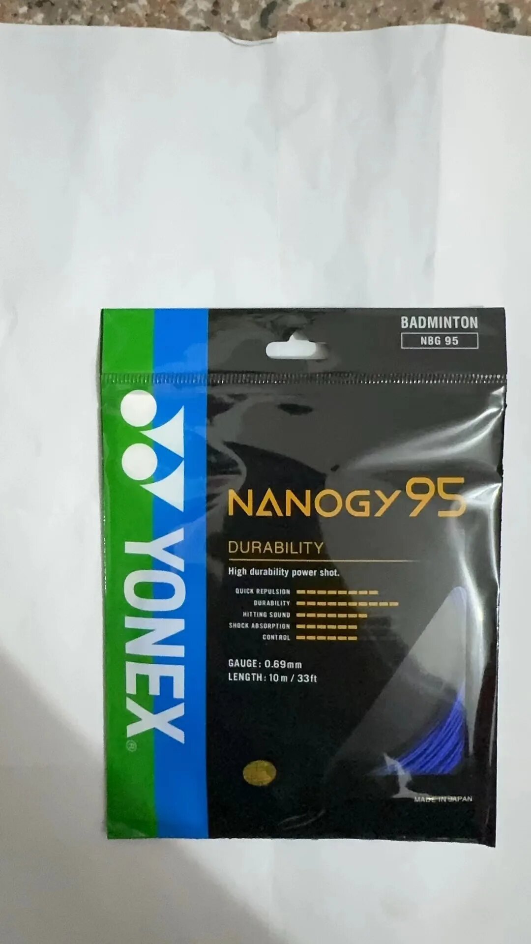Yonex BG65 струна для бадминтона 0,7 мм BG95-blue