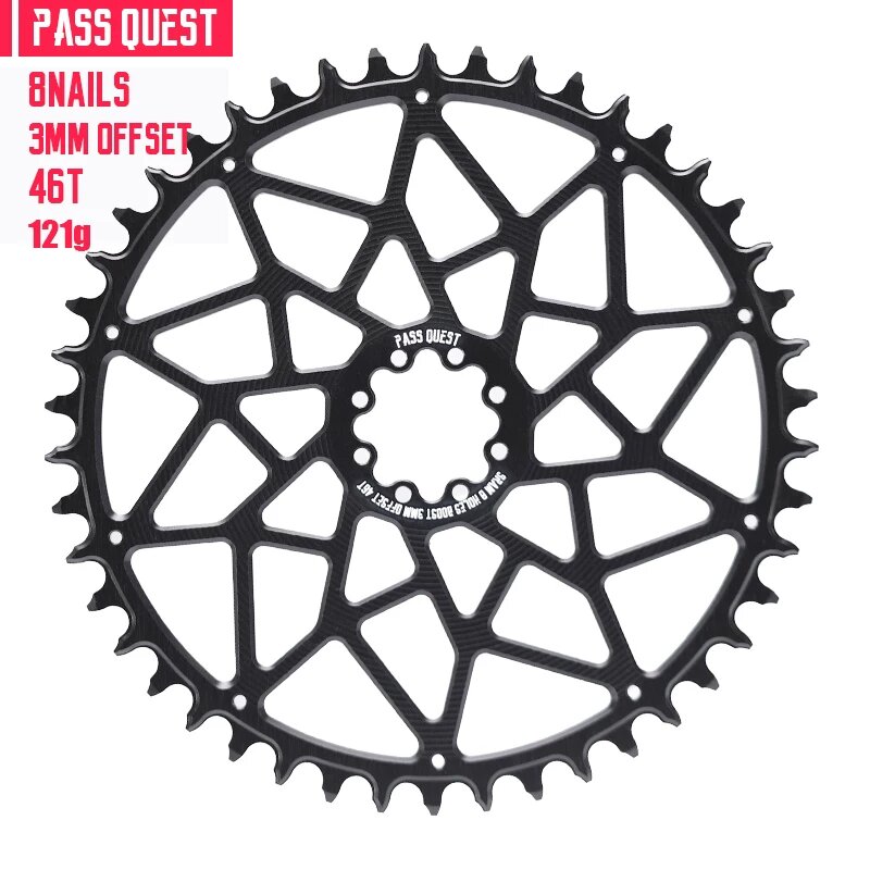SRAM Force 8-Болтовая Зубчатая Шестерня 3 мм Смещение 46T Черная Деталь для Прямой Установки на Велосипед