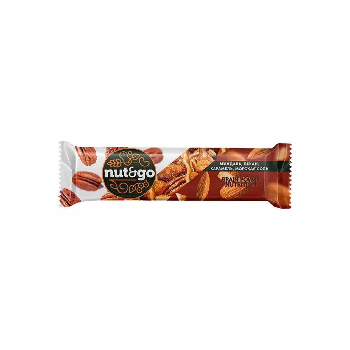 Батончик Nut N Go с миндалём/пеканом/карамелью/морской солью (18 батончиков по 36г) (1807067), 8 уп.