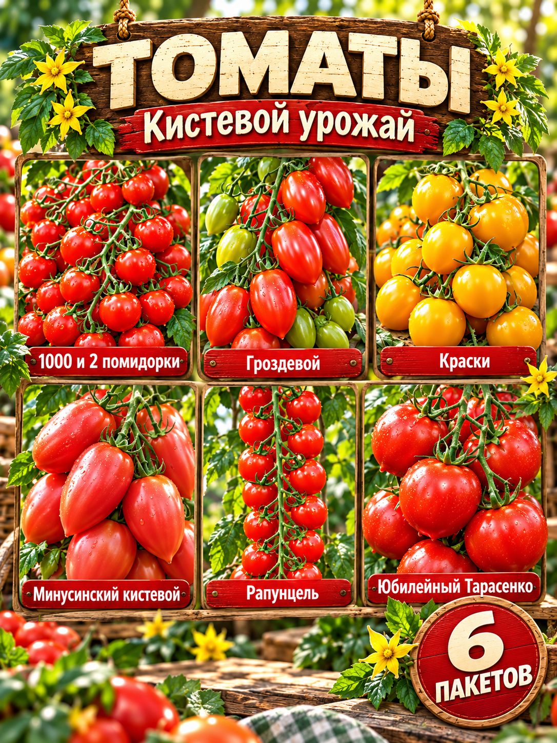 Семена томатов набор Кистевой урожай