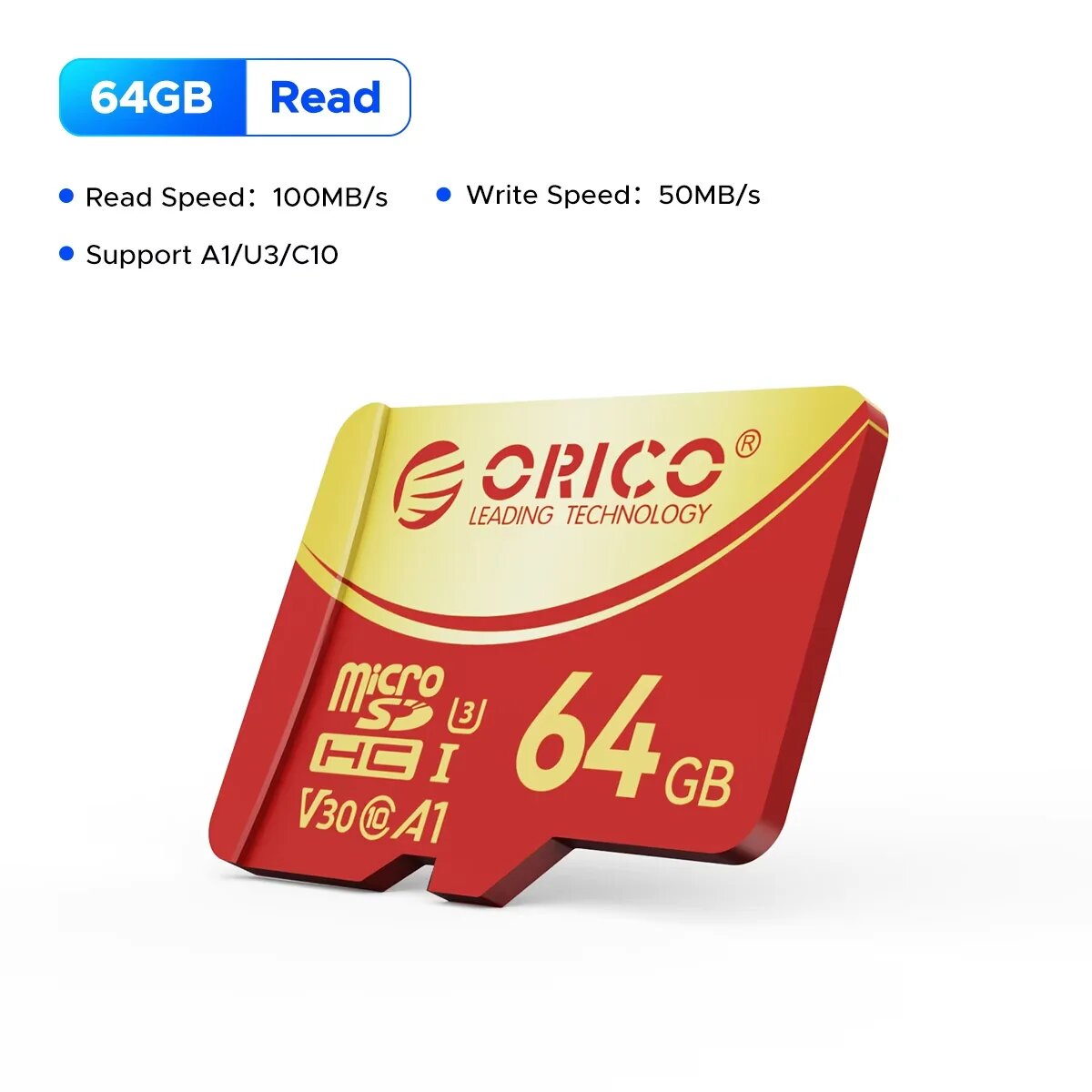ORICO V3 карта памяти microSDXC 256 ГБ Красный, 64GB Red Basic