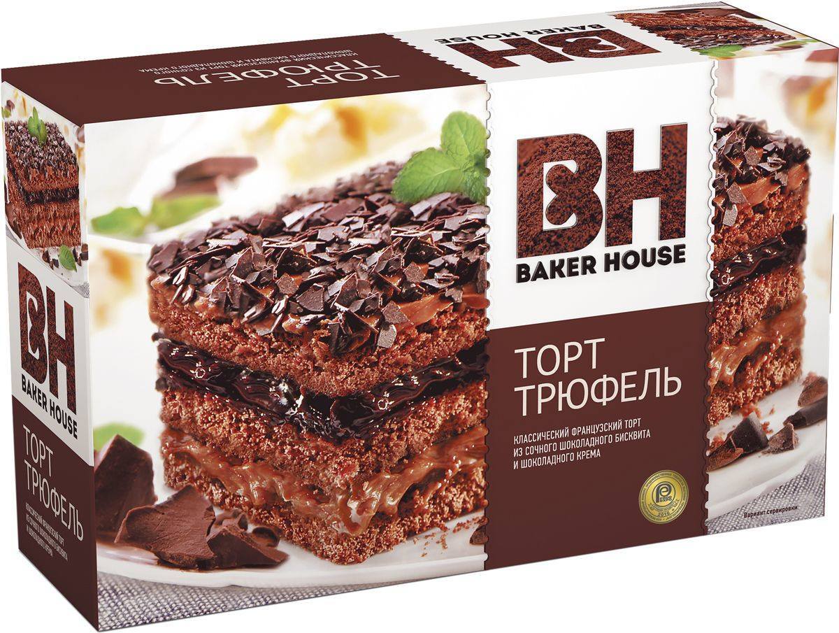 Торт бисквитный Baker House Бейкер Хаус Трюфель, 350 г х 8 шт