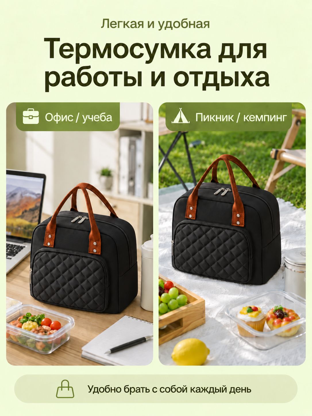 Сумка для обеда на работу ник маленькая