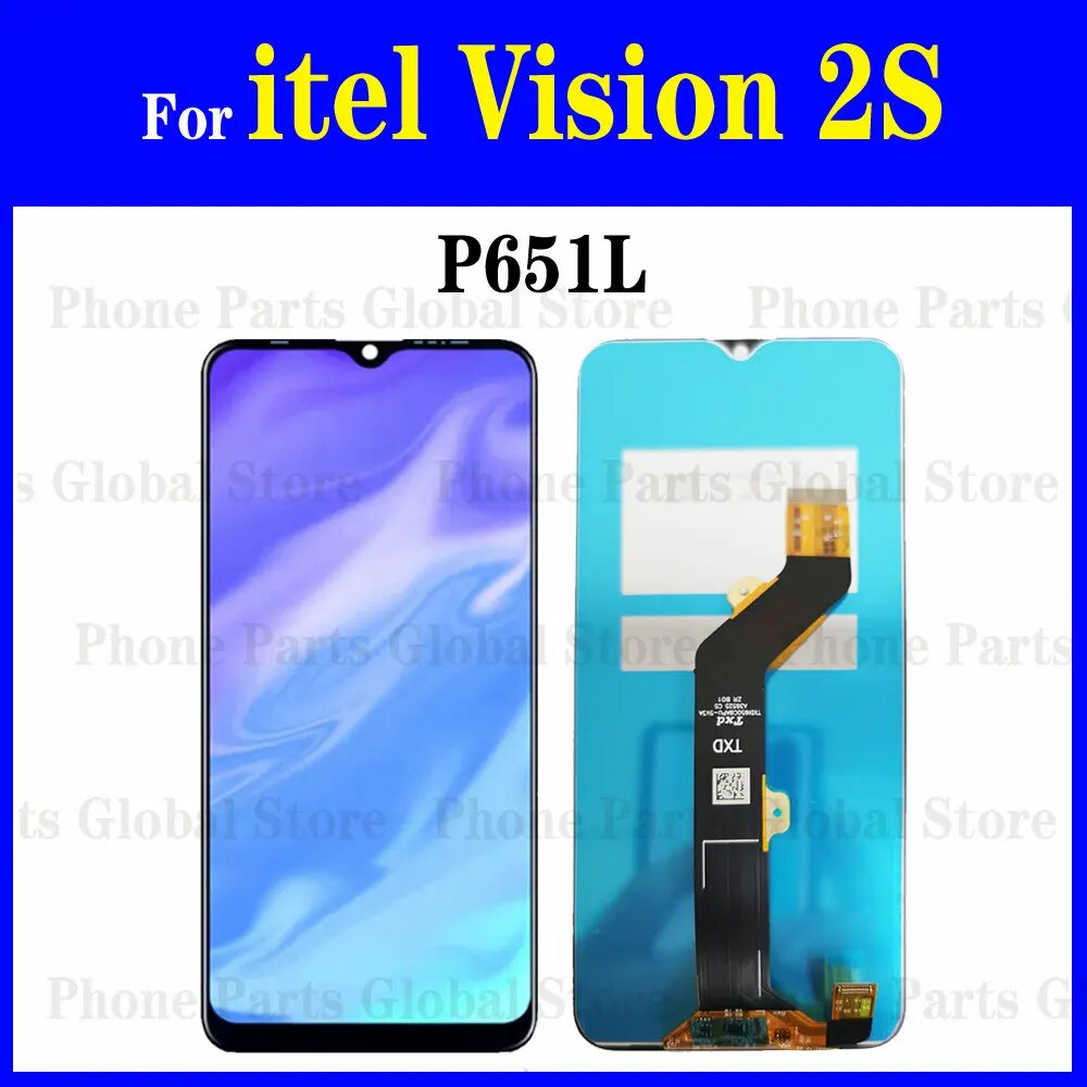 ЖК-дисплей для Itel Vision 2S P651L, сенсорная панель, дигитайзер, сенсор в сборе, запасные части для Itel P651L, экранный модуль