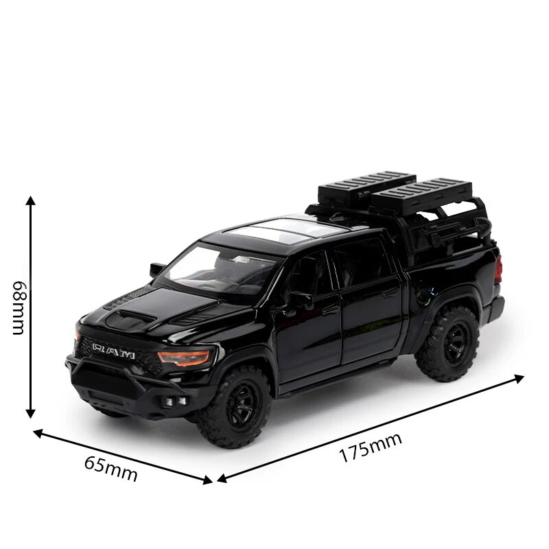 Масштабная модель внедорожника Makeda Dodge RAM MAMMOTH 1:32 Черный, Black