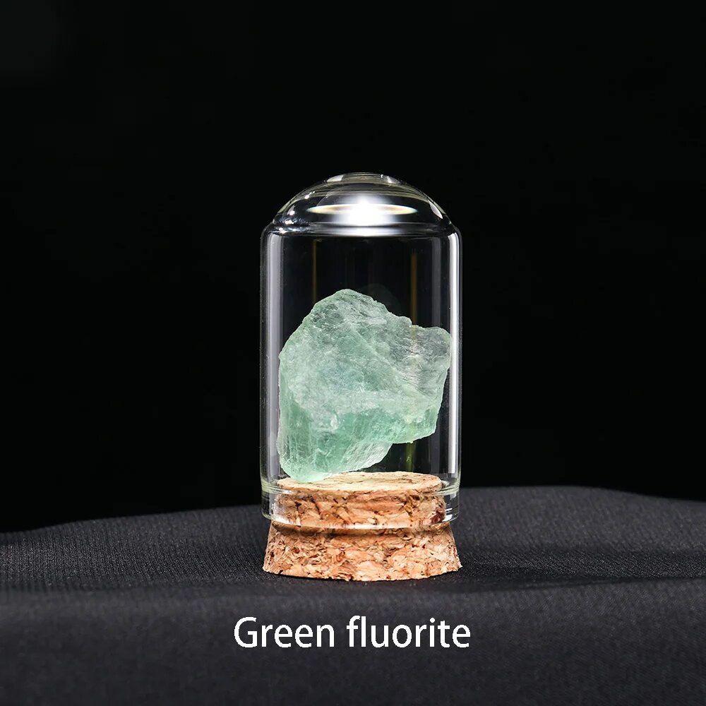 Коллекционная бутылка с розовым кварцем Runyangshi Green fluorite