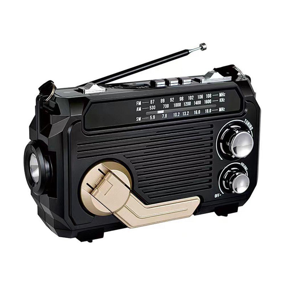Беспроводная колонка с радио, FM/AM/SW, Bluetooth 5.2 и фонариком, черная