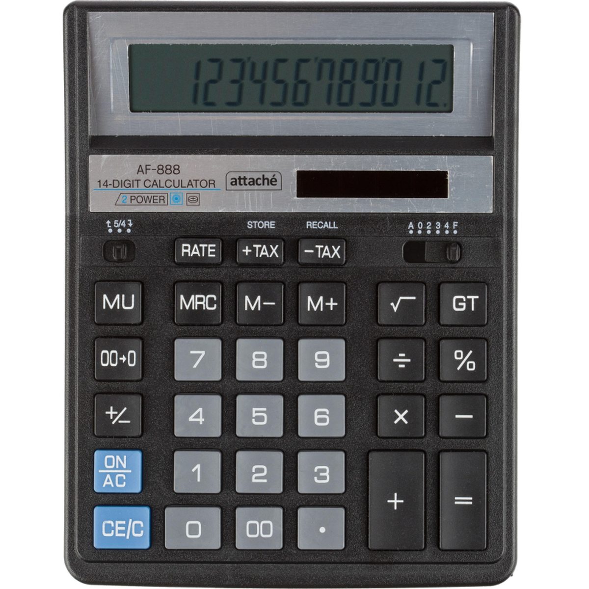Калькулятор настольный Attache AF-888, 14-разрядный, черный, 30шт.