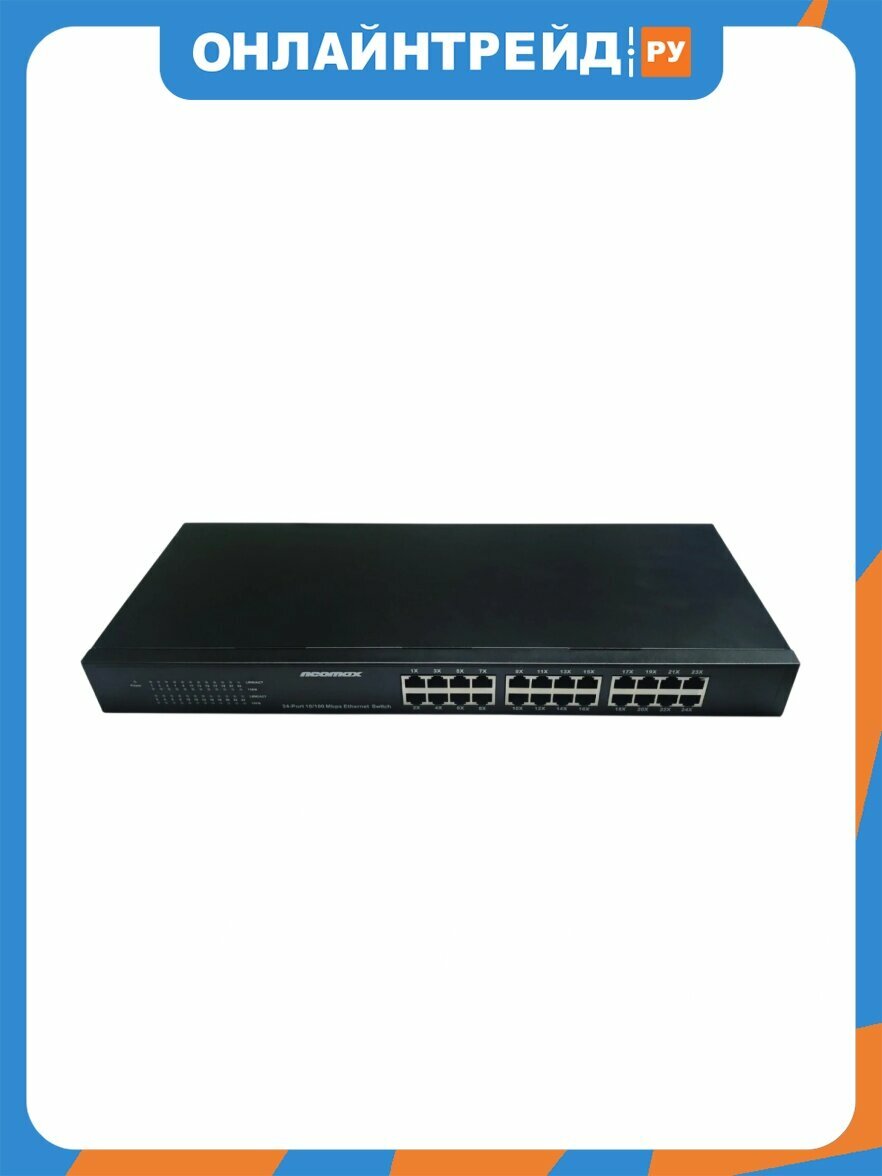 Неуправляемый коммутатор Neomax NMS-124P-100-SR, 24 порта 100 Mbps, металл Rack