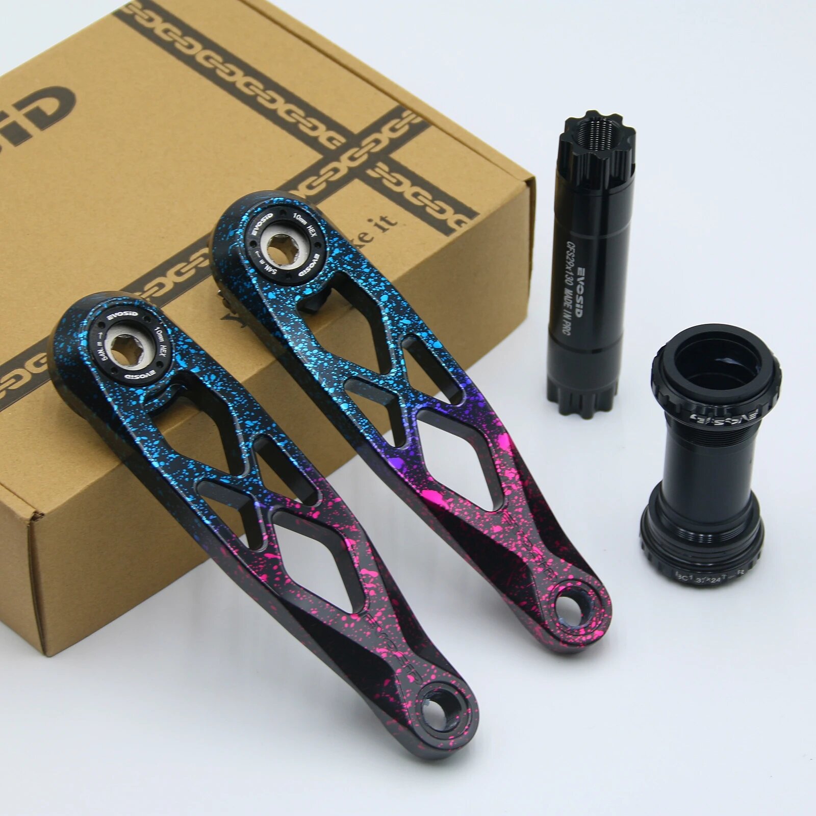 EVOSID Шатуны MTB 165mm, Цвет: Rainbow BB