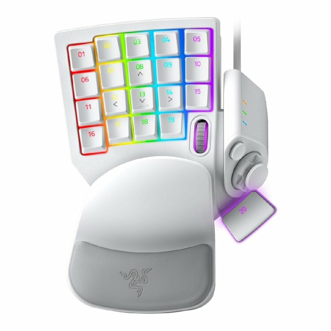 Кейпад игровой Razer Tartarus Pro, c подставкой для запястий, без русского алфавита, белый (RZ07-03110100-R3M1)
