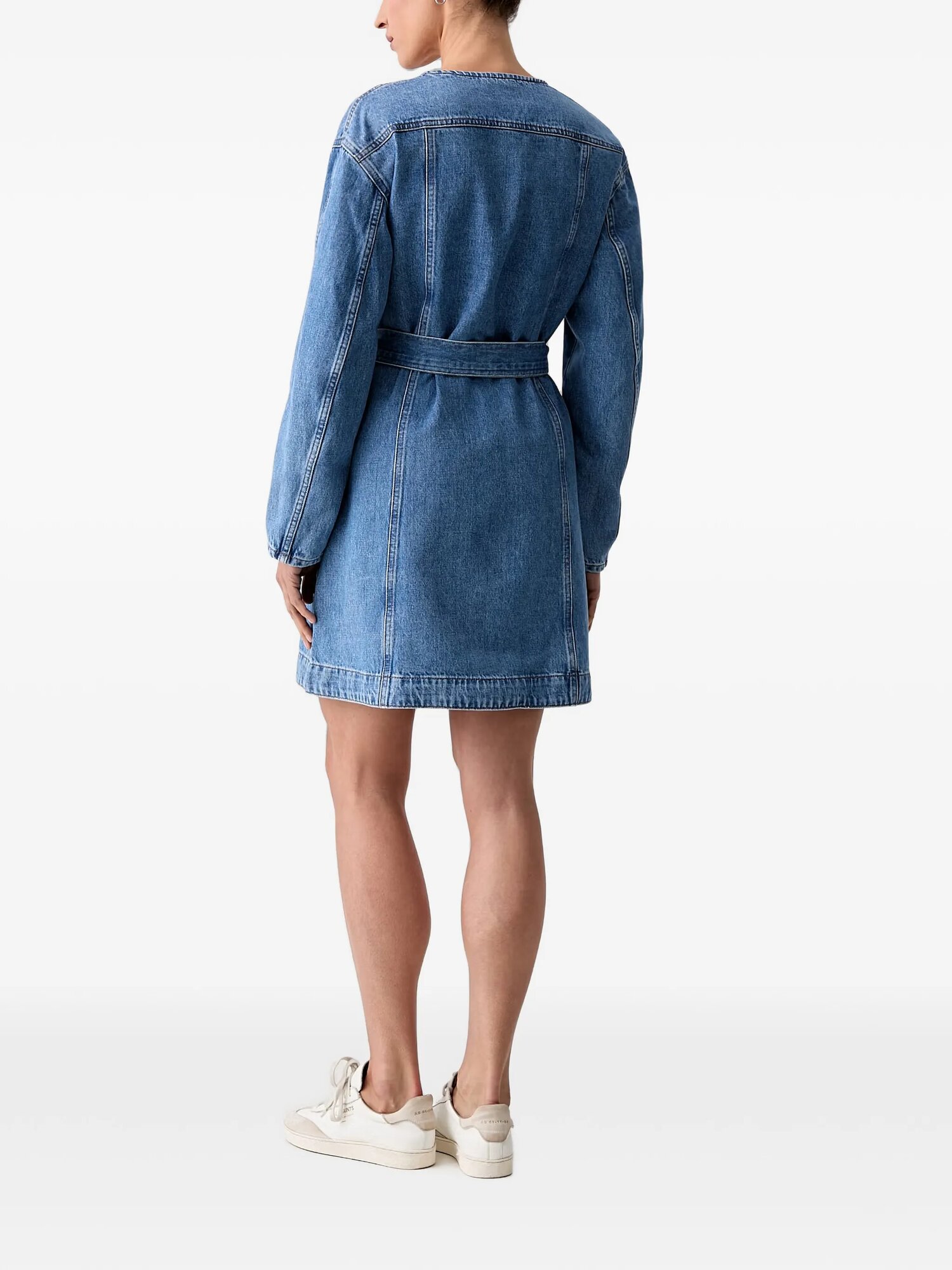 Платье Marc O'Polo Belted denim mini dress, размер 40 EU, Синий принт — фото 1