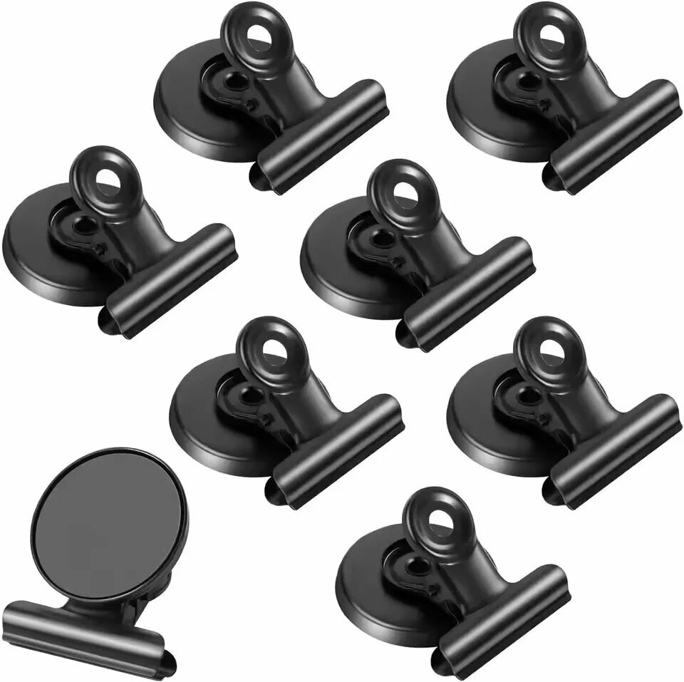 Магнитные зажимы-бульдоги из железа Черный, 8Pcs-Black