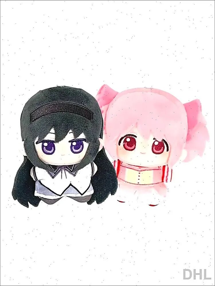 Аниме Мягкие Игрушки, Акеми Хомура и Канаме Мадока/Puella Magi Madoka Magica Akemi Homura and Kaname Madoka plush toys, backpack pendant keychain 10CM Подарки для поклонников(2 шт.)