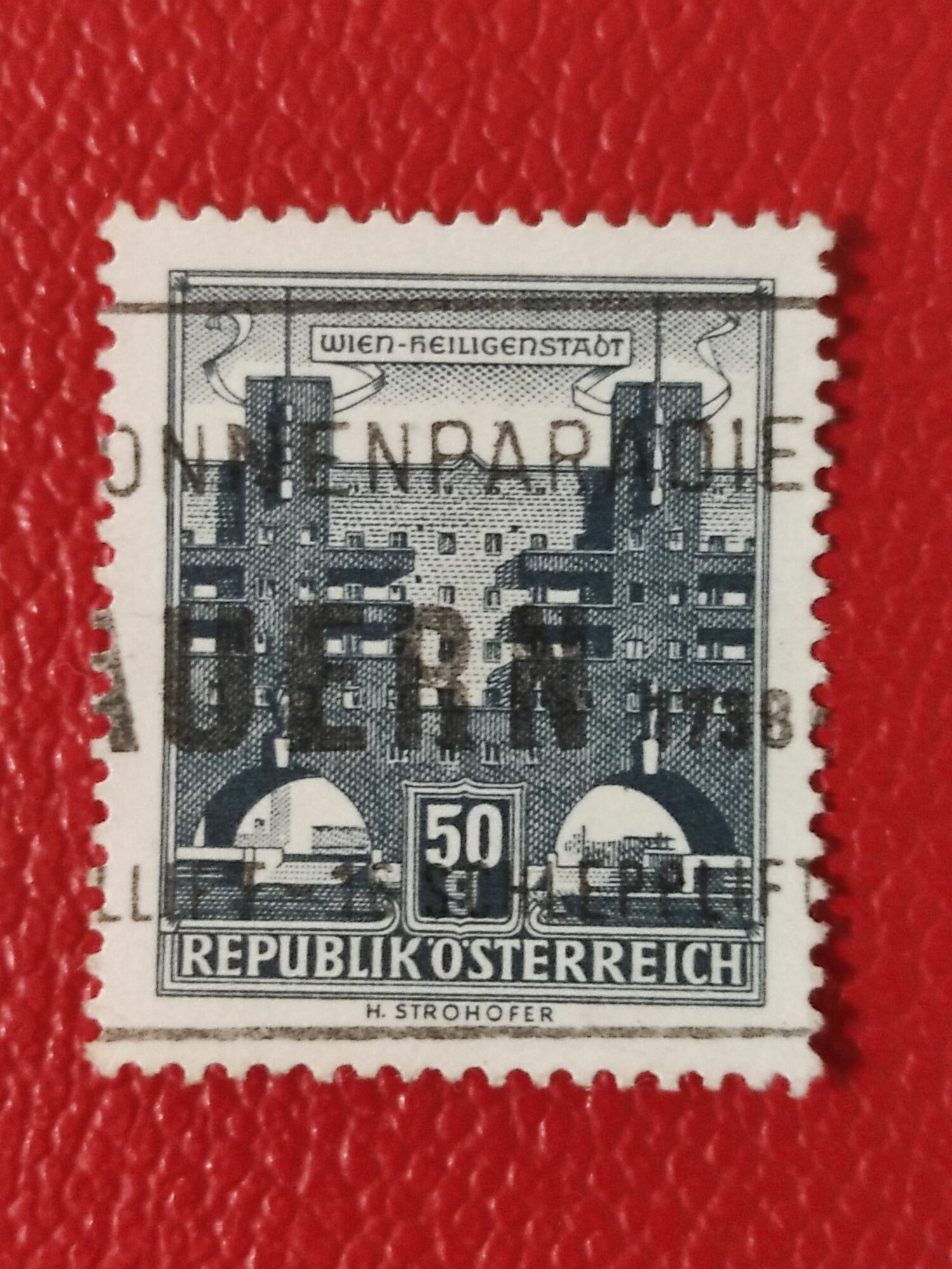 Марки Австрия 1959. Серия: "Жилой дом в Вене" - памятники архитектуры в Австрии. Редкость - См фото