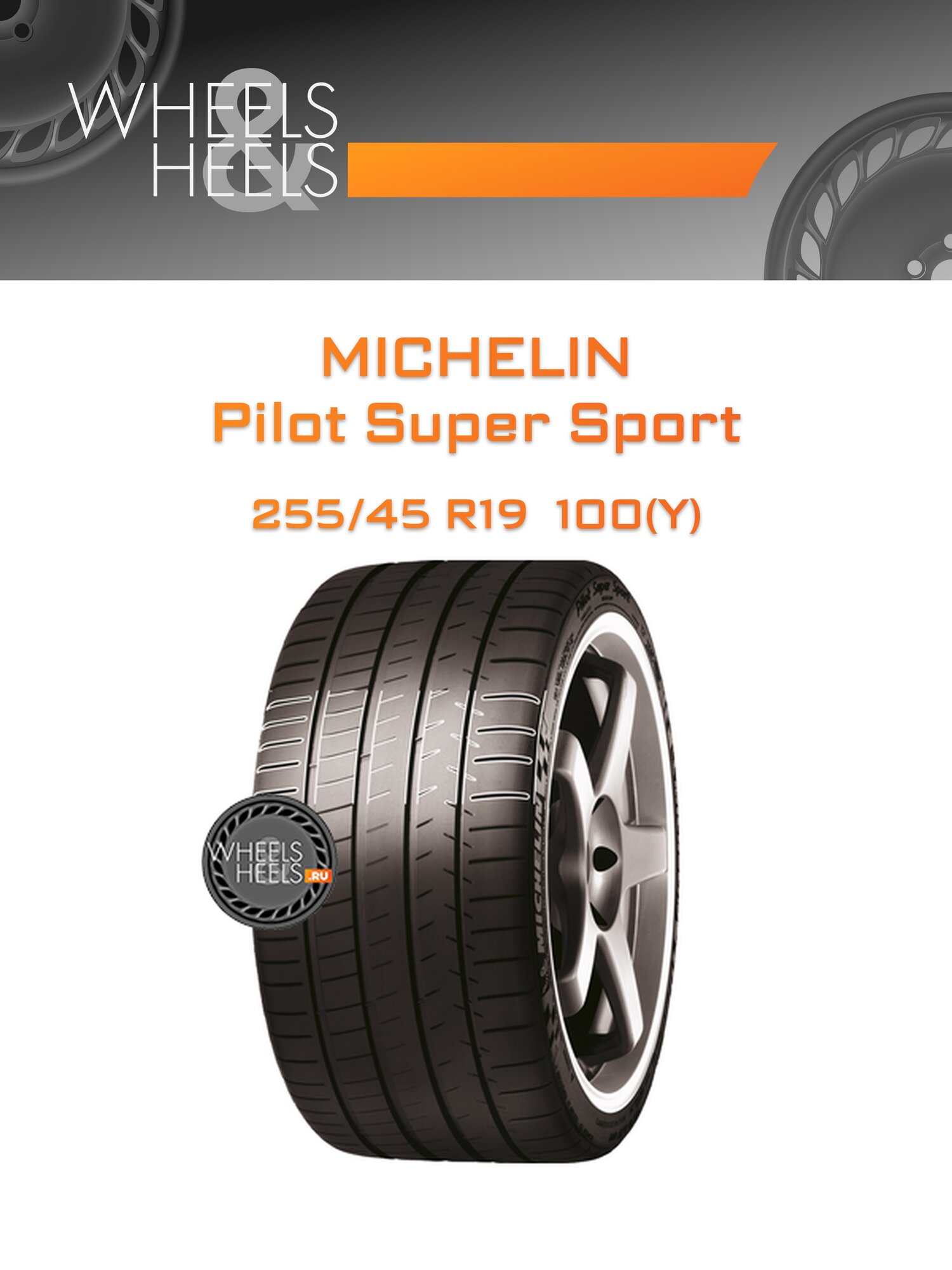 Шина автомобильная Michelin Pilot Super Sport 255/45 R19 100(Y) SUMMER, летняя, универсальная