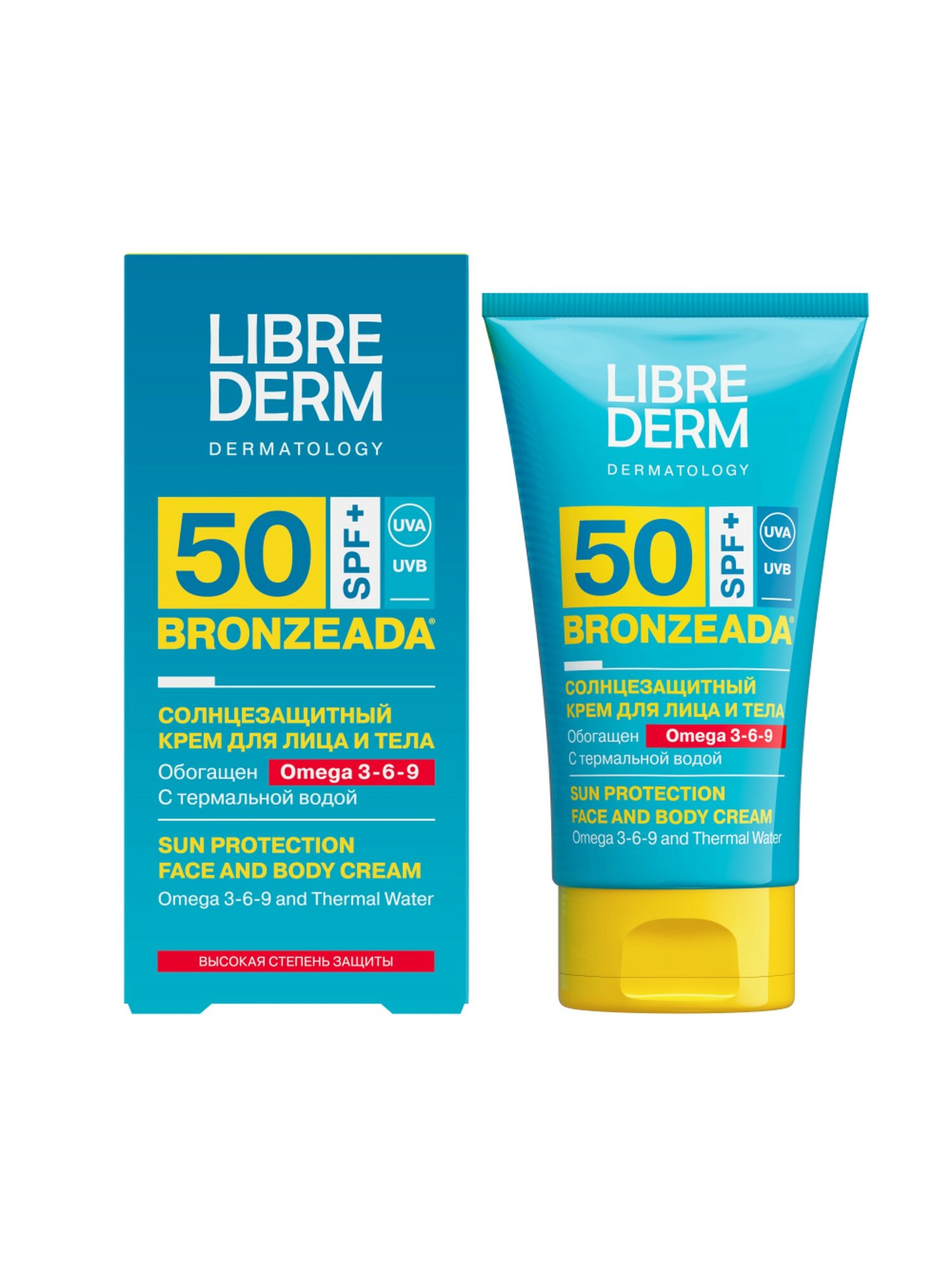Либридерм бронзиада крем С/защитный С омега 3-6-9 И термальной водой SPF 50 150МЛ