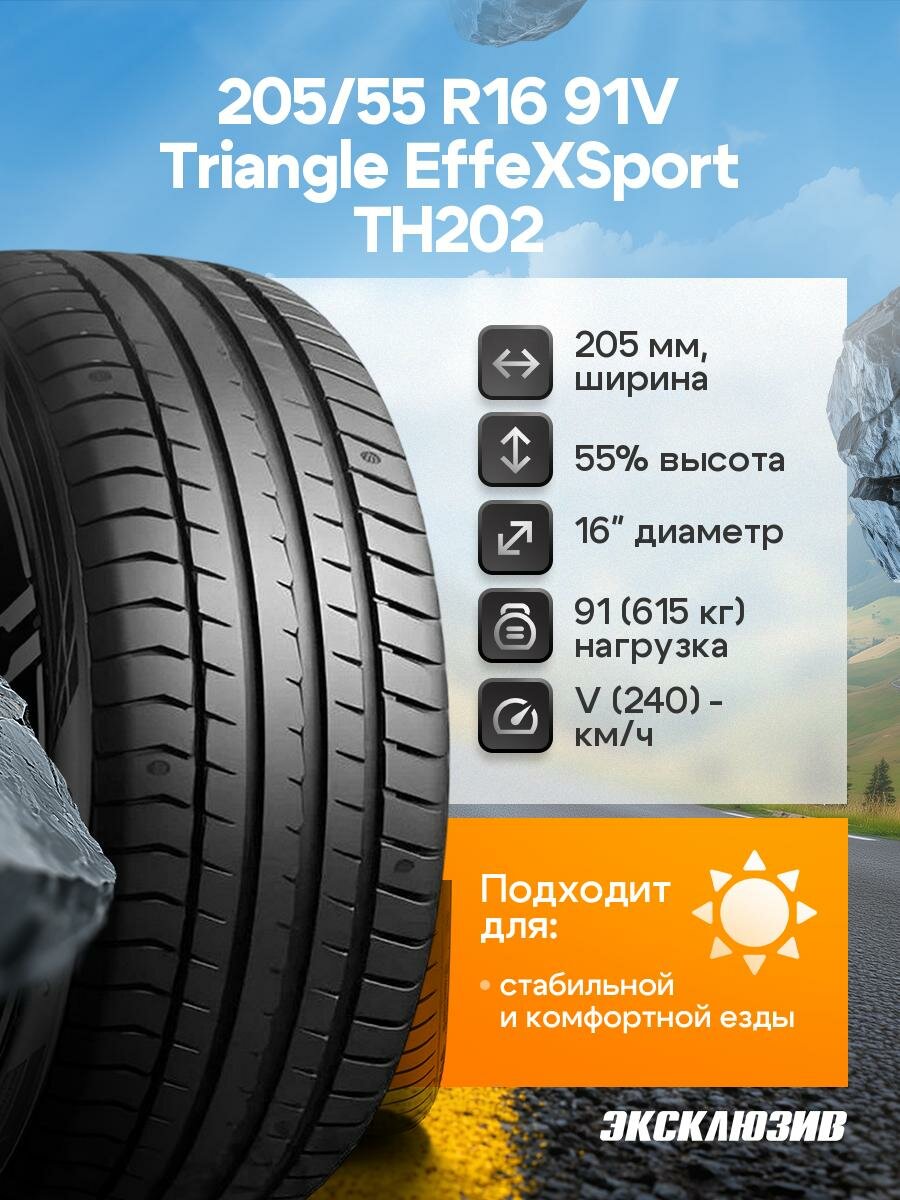 Летняя шина Triangle EffeXSport TH202 205/55 R16 91V