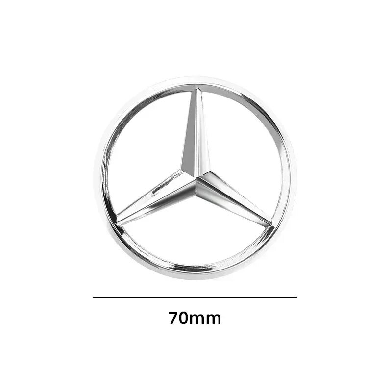Эмблема Mercedes-Benz, серебристая, 70 мм