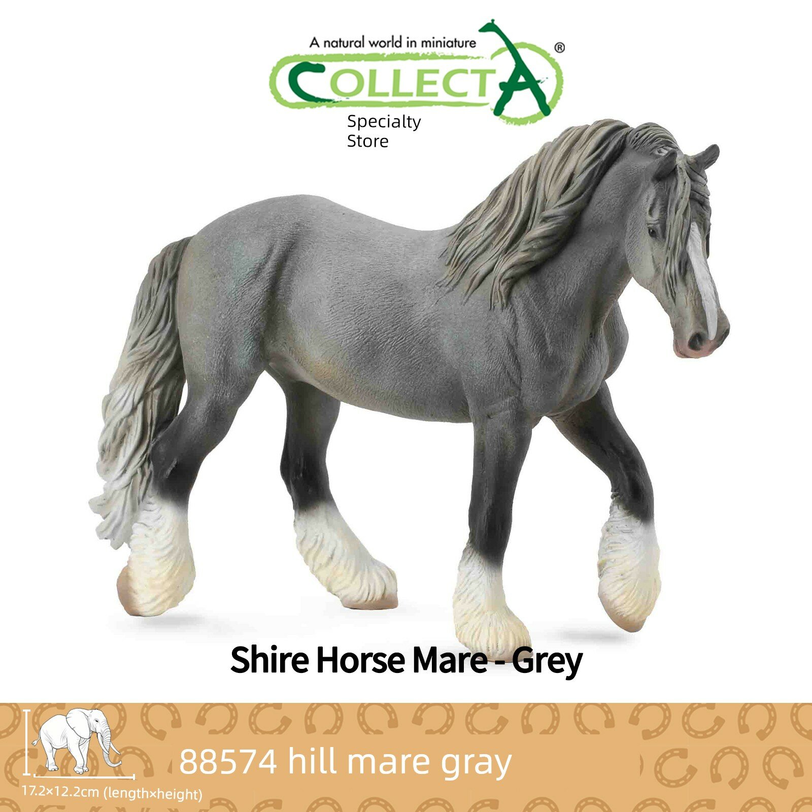 CollectA Модель кобыцы Шир в сером для игрушки животных в образовательном обучении