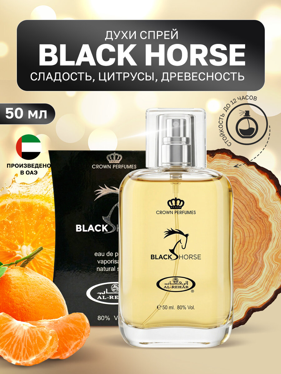 Парфюмерная вода арабская для мужчин Black Horse for men объем 50 мл из ОАЭ арабский мужской парфюм мужская парфюмерия из ОАЭ для него