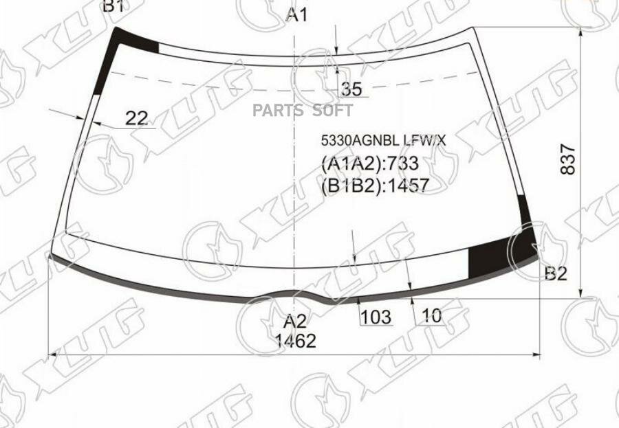 XYG 5330AGNBL LFW/X Стекло лобовое (Все типы кузова) Mercedes-Benz E-Class 84-95