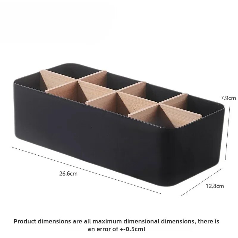 Модульная деревянная коробка-органайзер Dawndesslo Черный, Black-8Grid