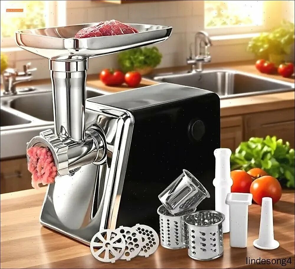 Мясорубка электрическая,3500 Вт/функция реверса, с насадкой, подходит для овощей и сосисок, мясорубка электрическая с насадками, jindodo