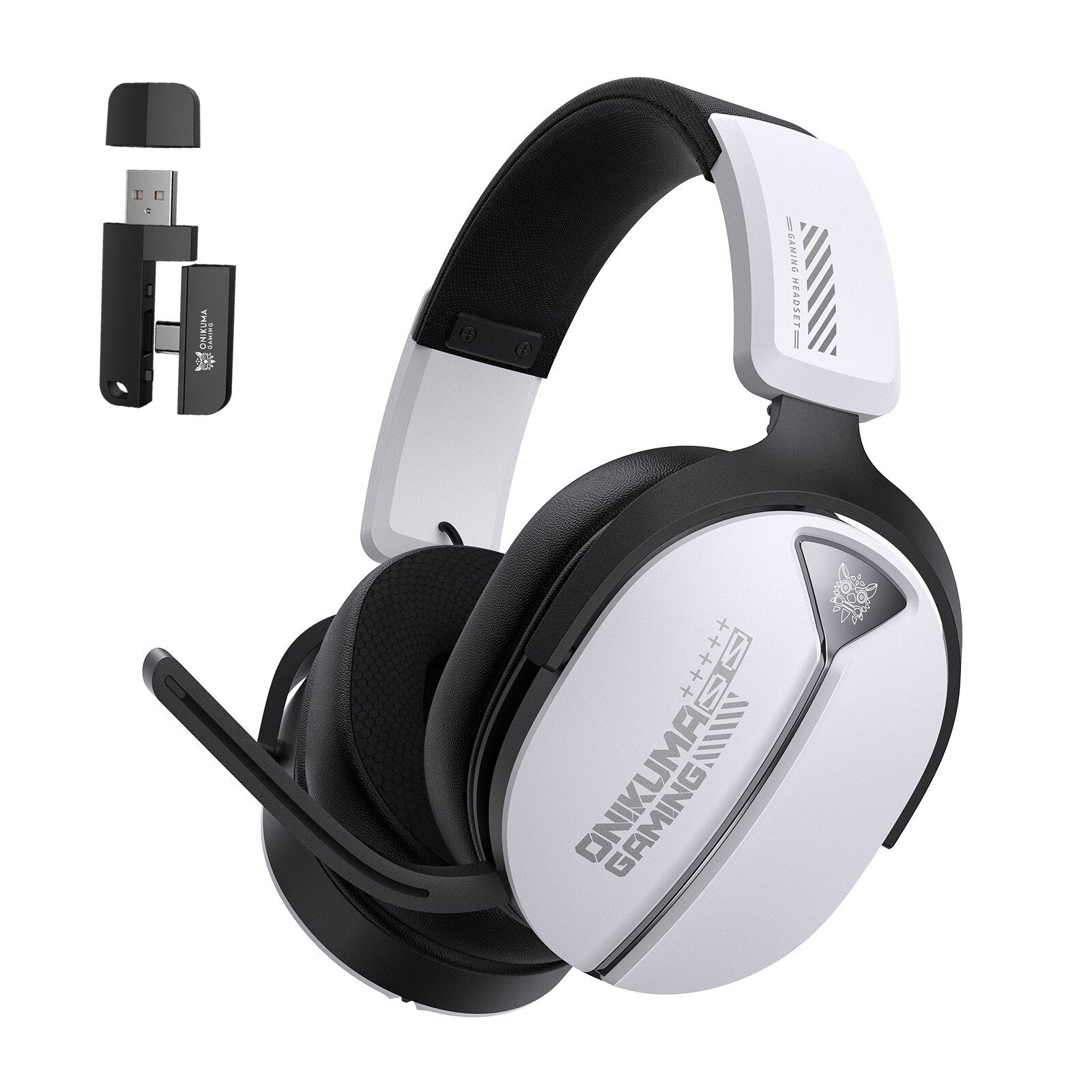 Игровые наушники беспроводные накладные ONIKUMA GT887 с микрофоном, Bluetooth 5.4, 2.4 ГГц, USB/Type-C
