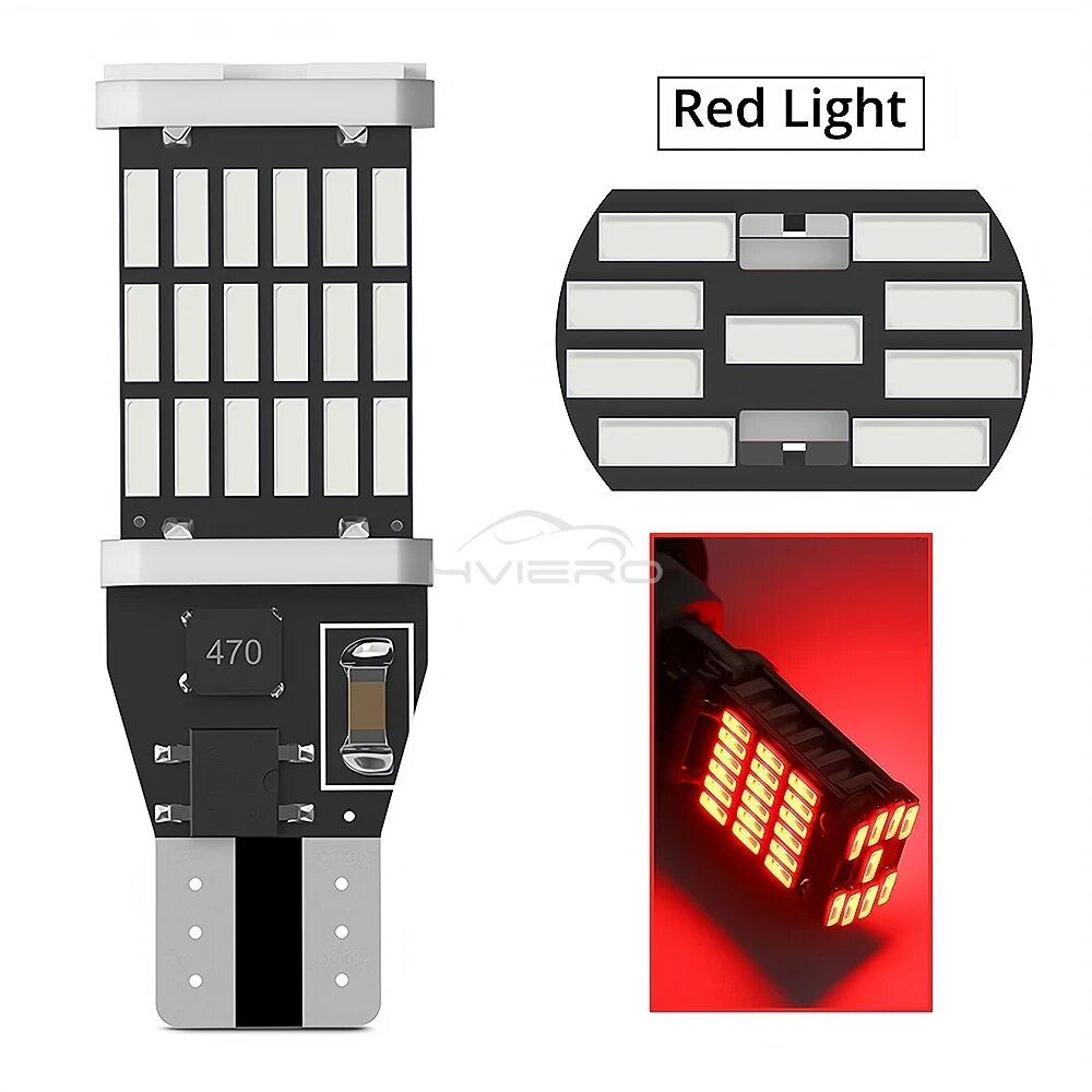 1/2/6 шт. T15 W16W 4014 45SMD Светодиодная лампа для багажника автомобиля, яркая, CANBUS, для заднего хода, стоп-сигнала, указателя поворота, габаритного огня