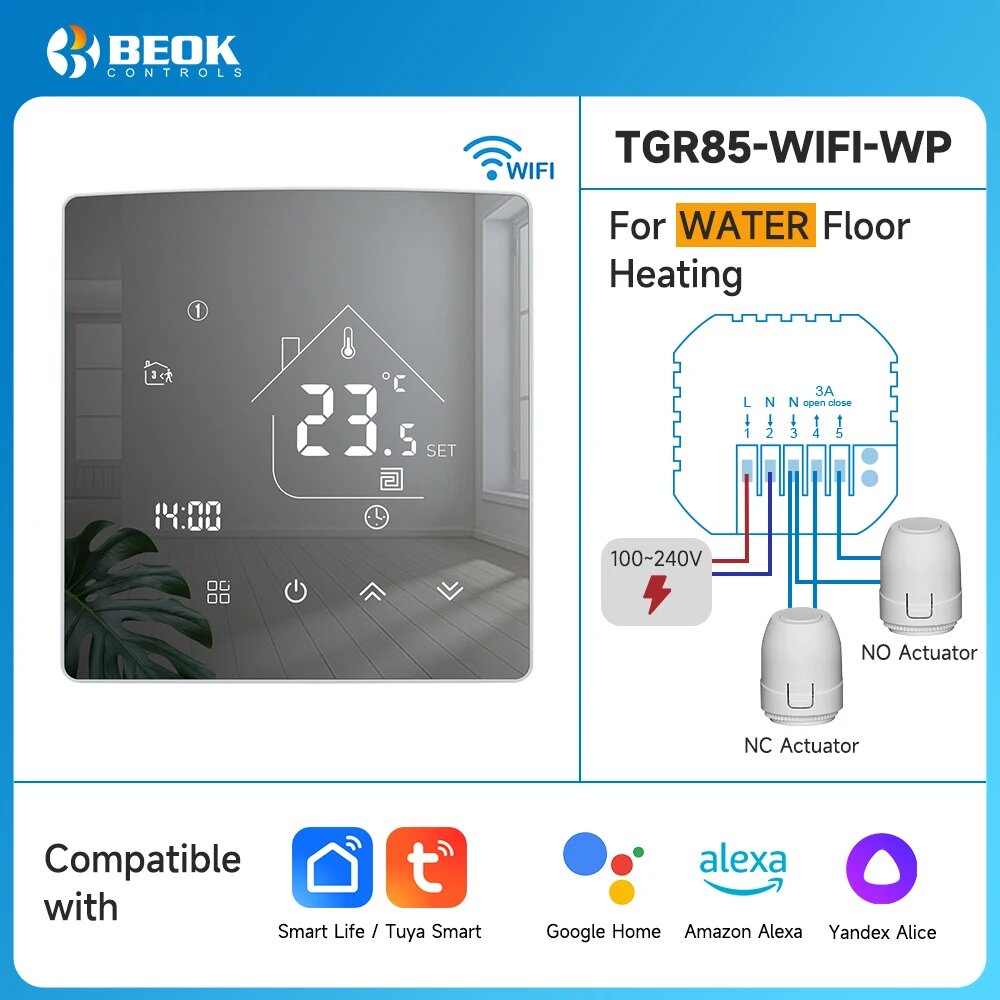 VANCOO Термостат для теплого пола TGR85-WiFi, Type.9