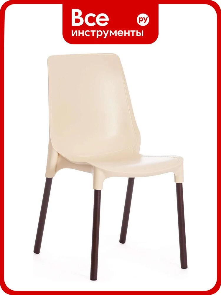 Стул Tetchair genius (mod 75) / 1 шт. в упаковке металл/пластик, 46x56x84 cм, бежевый/коричневые ножки 19662