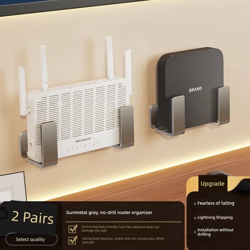 Граунт-серый клейкий настенный кронштейн для роутера и устройств WiFi, 4 шт. в комплекте, установка без сверления