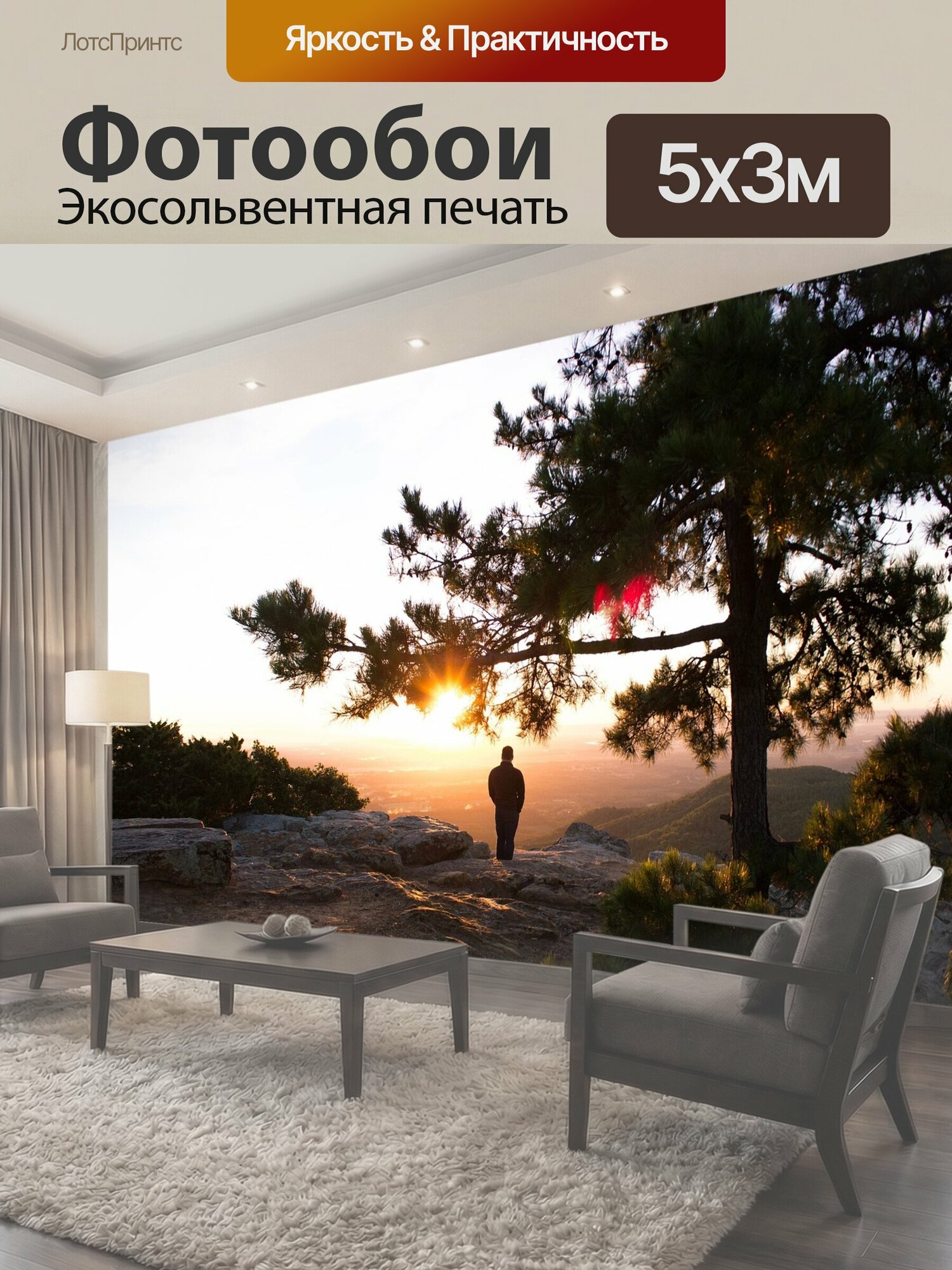 Фотообои "Человек, мужчина, стоя" 500x300 см. экосольвентная печать