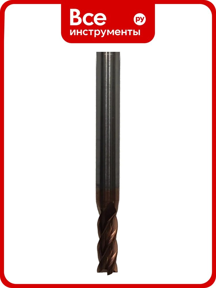 Фреза концевая твердосплавная CNCTOOL VHM 3.5х10х50 z=4 L58.0, TiSiN HRC58 (P, M, K) 185015
