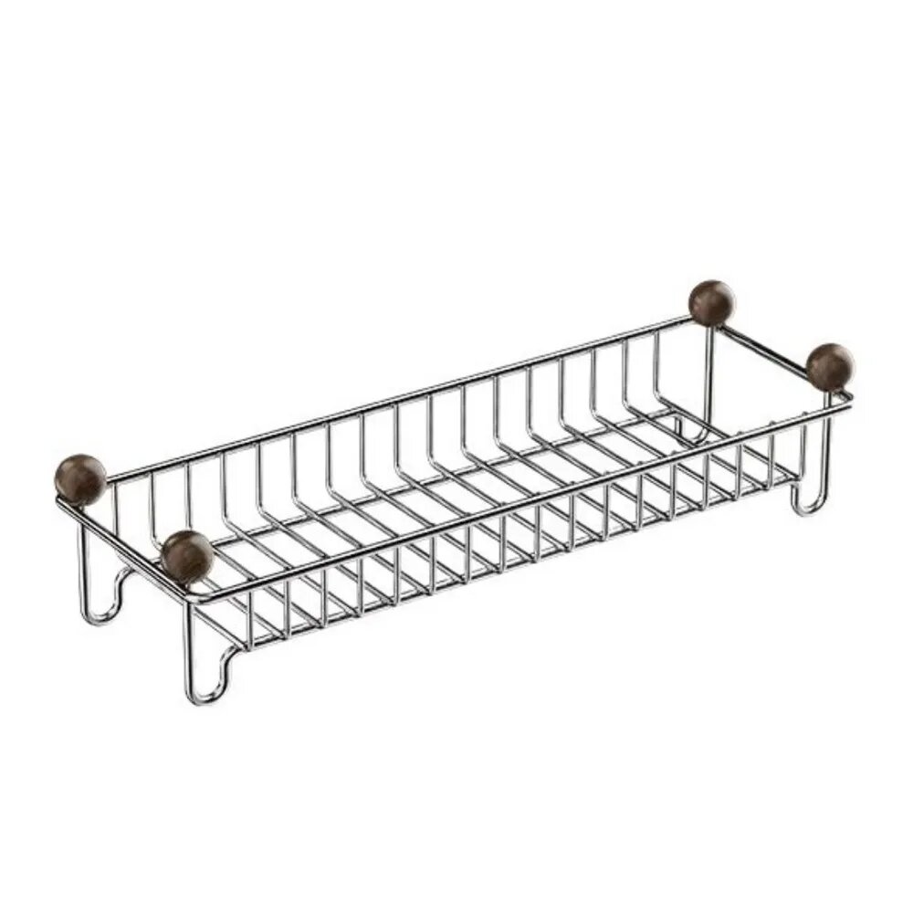 Металлическая полка для ванной комнаты Carbon Steel, серебристого цвета, 30*10*5,2 см Silver