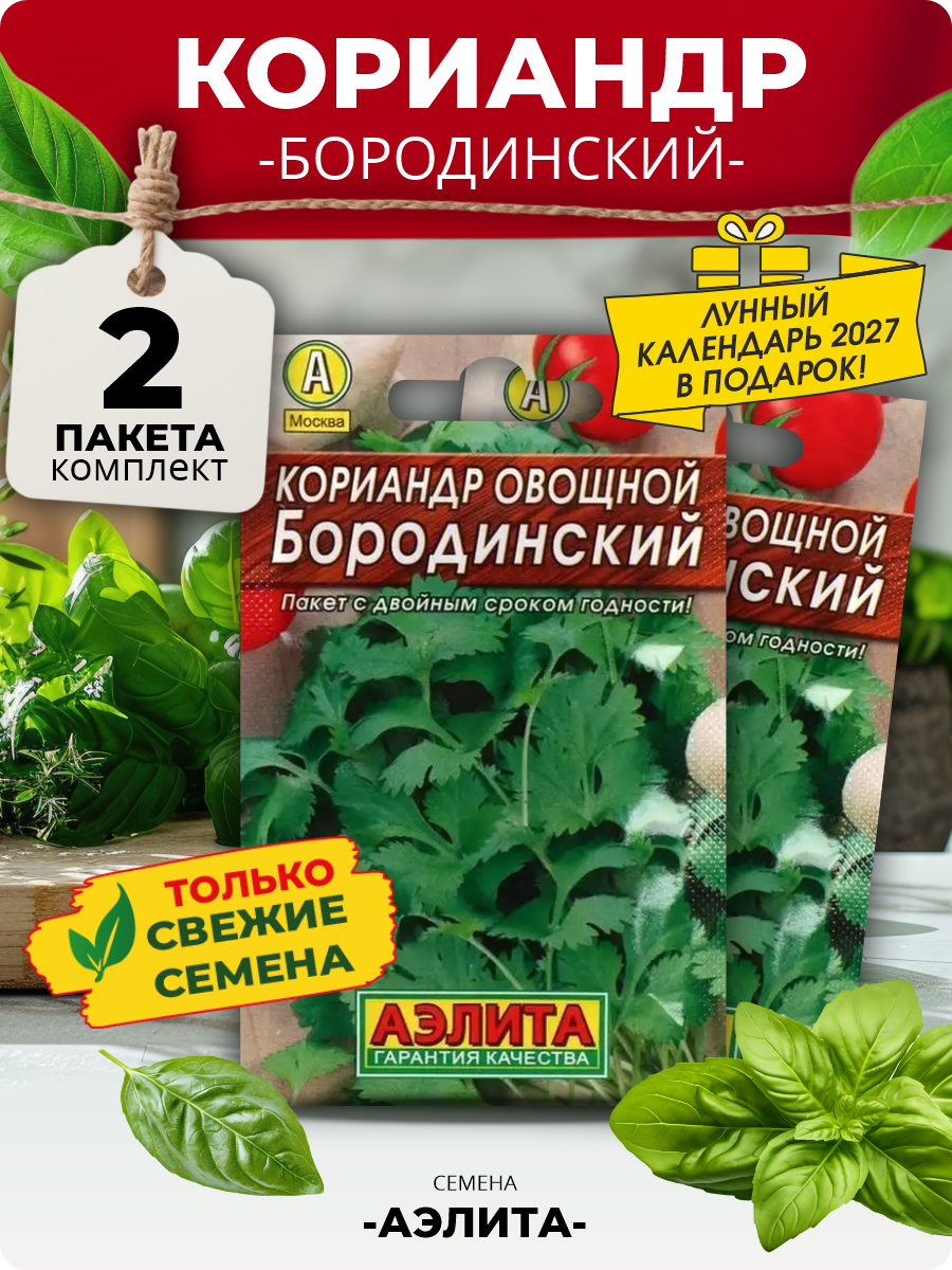 Кориандр Бородинский, 3г, Лидер (Аэлита) 2 шт.