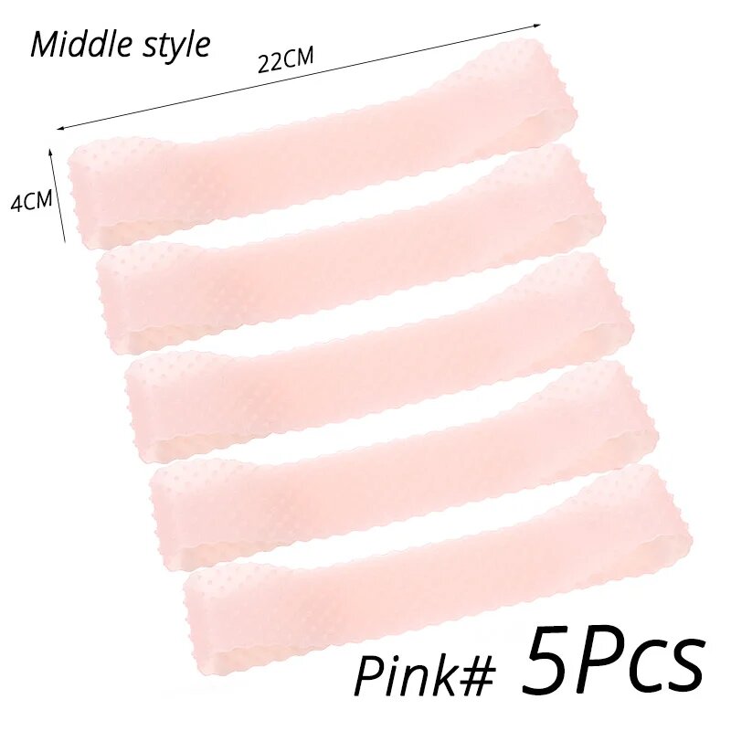 Силиконовые ленты для париков Plussign, прозрачно-коричневые, 5 шт. M Pink 5pcs