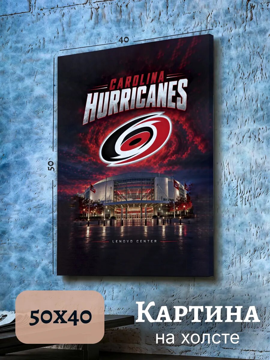 Картина Постер Хоккей НХЛ NHL 40x50 каролина Харрикейнз