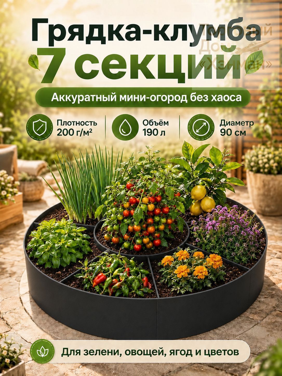 Клумба 0.9х0.9 м 1 шт