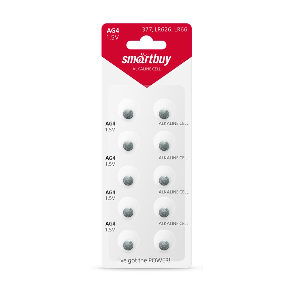 Батарейка часовая Smartbuy AG4-10B (100/2000) (SBBB-AG4-10B)